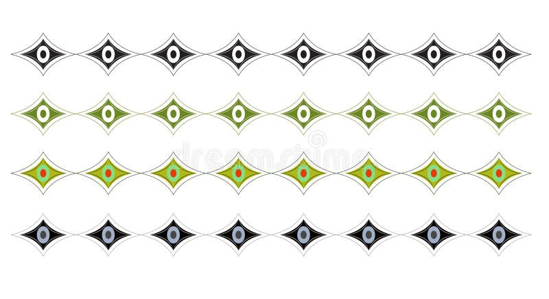 Multicolored Patterns Borders Stock Vector - Illustration of seamless ...