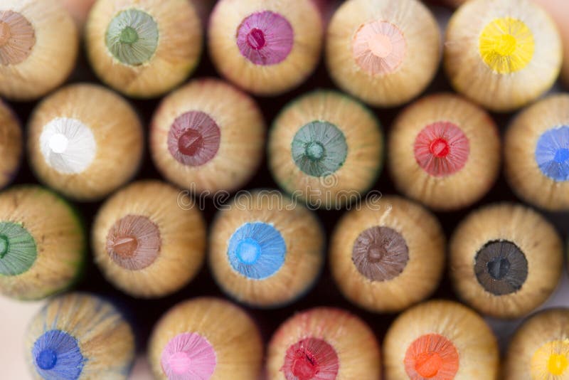 Color Pencils in Order of Rainbow Colors on Isolation Stock Image ...