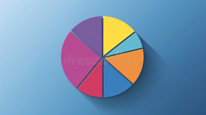 Multicolored Pie Chart on Blue Background Stock Photo - Image of visual ...