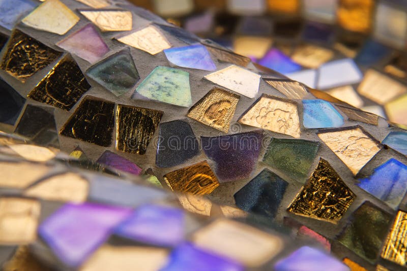 Multicolored Pieces of Glass Stock Photo - Image of cement, interior ...