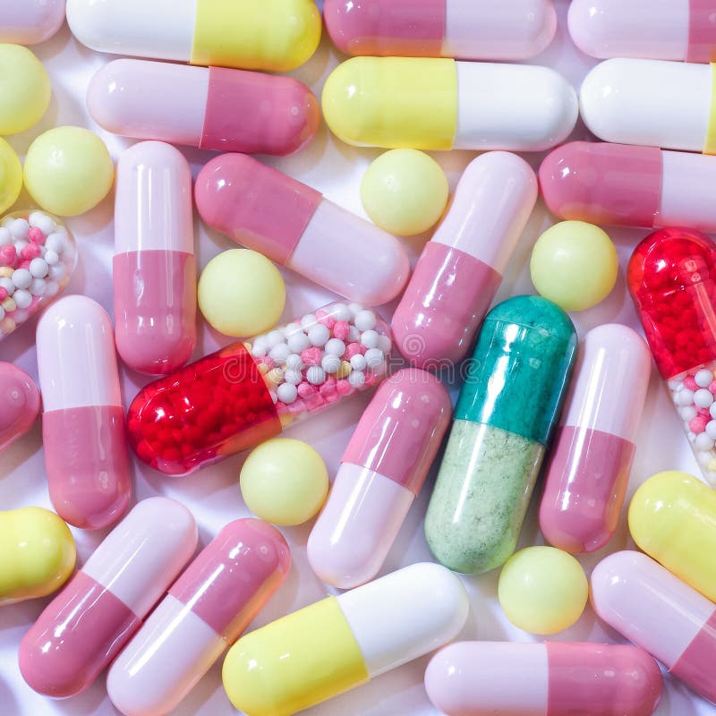 Multicolored pills stock image. Image of healthcare, medicine - 82617039