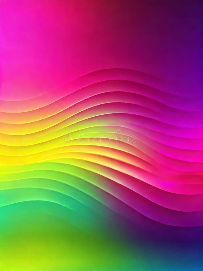 Multicolored Pink Green Wavy Abstract Background Stock Illustration ...