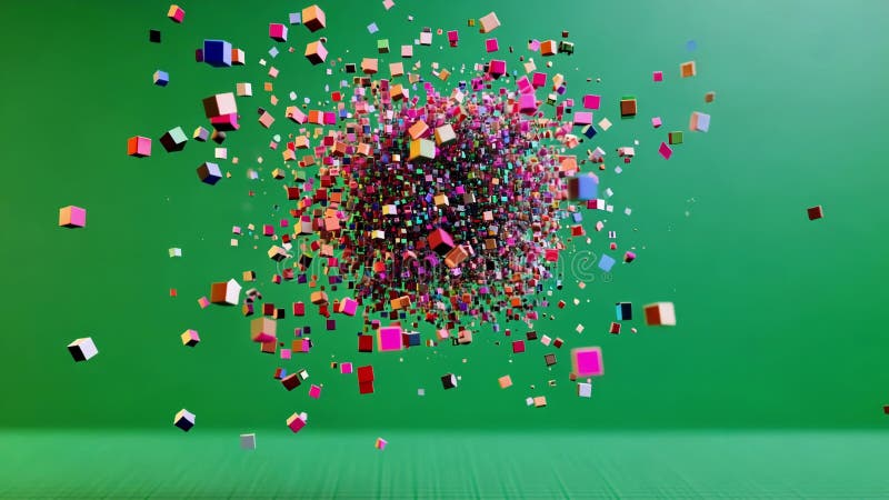 A Multicolored Pixel Structure Resembling a Digital Rendering. Green ...