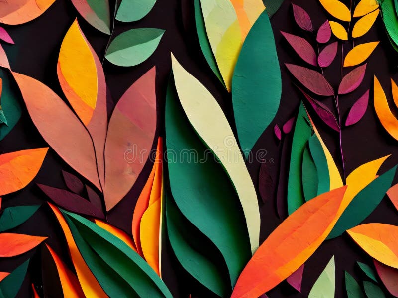 Multicolored Plants, Plant Pattern. Backdrop of Organic Plant Forms and ...