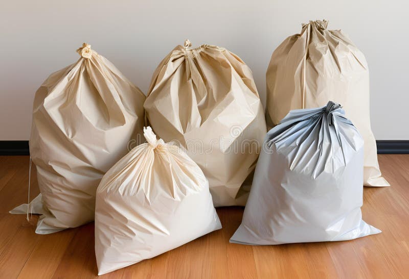 Multicolored Plastic Bags Filled with Assorted Waste.AI Generated Stock ...