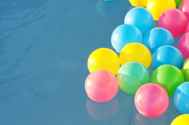 Multicolored Plastic Balls Float in the Children`s Pool Stock Photo ...