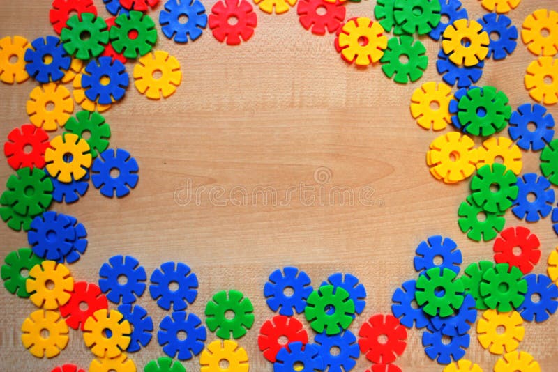 Multicolored Plastic Building Blocks of the Plastic Meccano. Stock ...