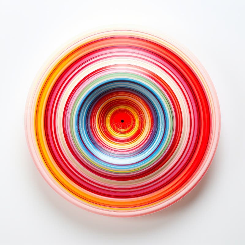 Multicolored Plastic Circular Sculpture on Canvas: an Annulus on a ...