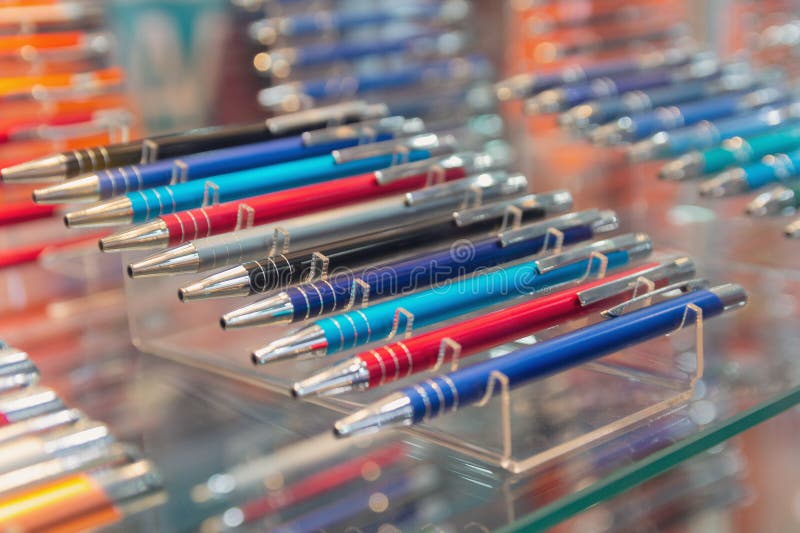 Multicolored Plastic Writing Pens Stock Photo - Image of education ...