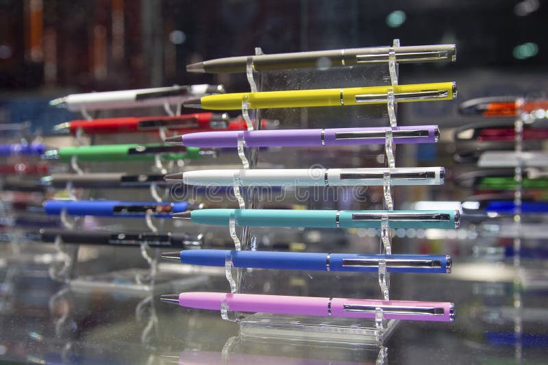 Multicolored Plastic Writing Pens Stock Photo - Image of drawing ...