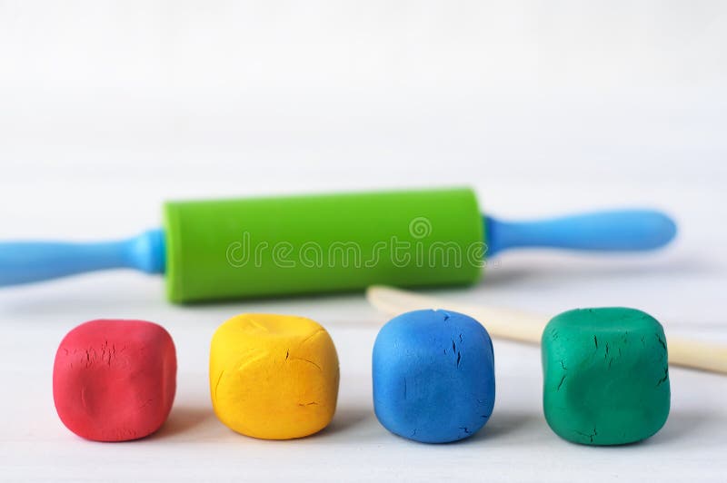 Multicolored Plasticine Modeling Tools. Stock Image - Image of idea ...