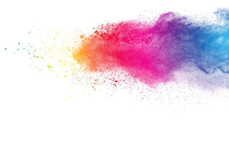 Multicolored Powder Explosion on Black Background.Color Dust Splash ...