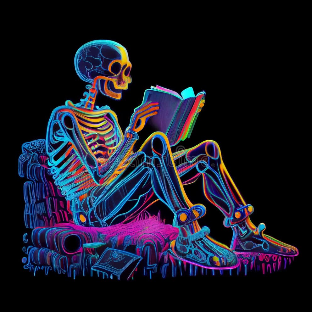 Skeleton Reading Stock Illustrations – 139 Skeleton Reading Stock ...