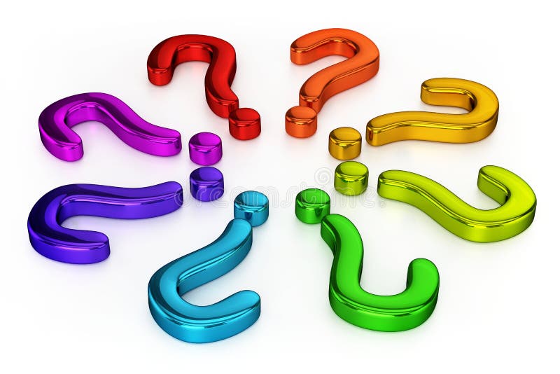 Multicolor Question-marks Connecting Stock Illustration - Illustration ...