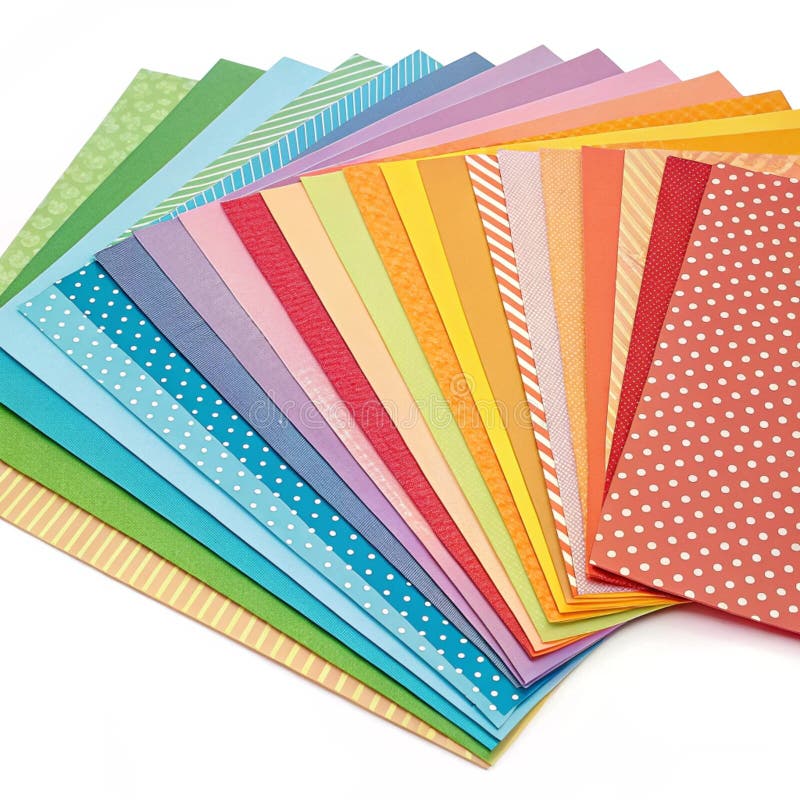 Multicolored Rainbow Paper Collection Studio Shot Isolated on White ...