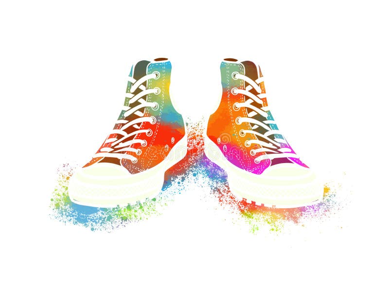 Multicolored Rainbow Sneakers. Vector Illustration Stock Vector ...