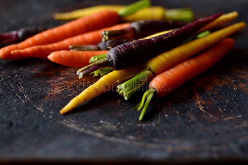 Multicolored raw carrots stock photo. Image of bunch - 88489336