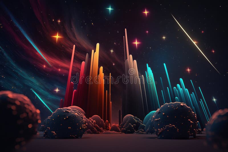 Multicolored ray of light stock illustration. Illustration of comet ...