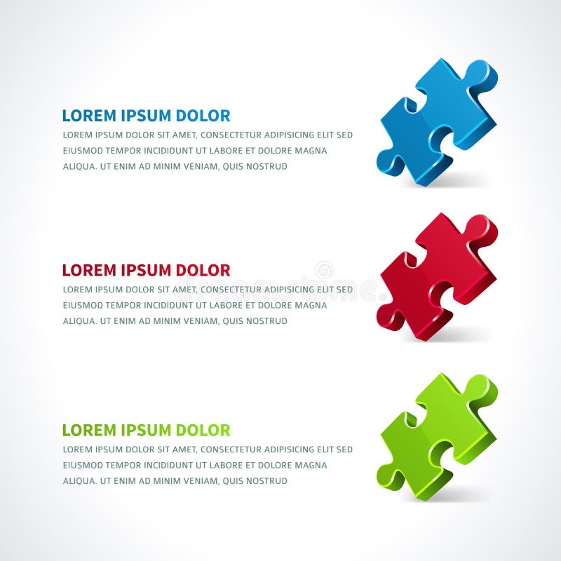 Multicolored Realistic Puzzle Jigsaw Piece Information Workflow ...