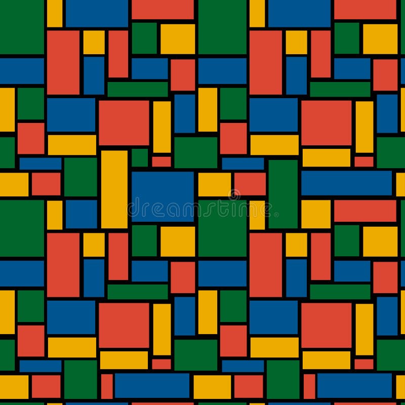 Multicolored Rectangle Seamless Pattern Stock Vector - Illustration of ...