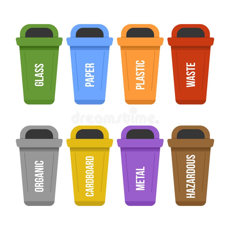 Colored Garbage Bins Stock Illustrations – 419 Colored Garbage Bins ...