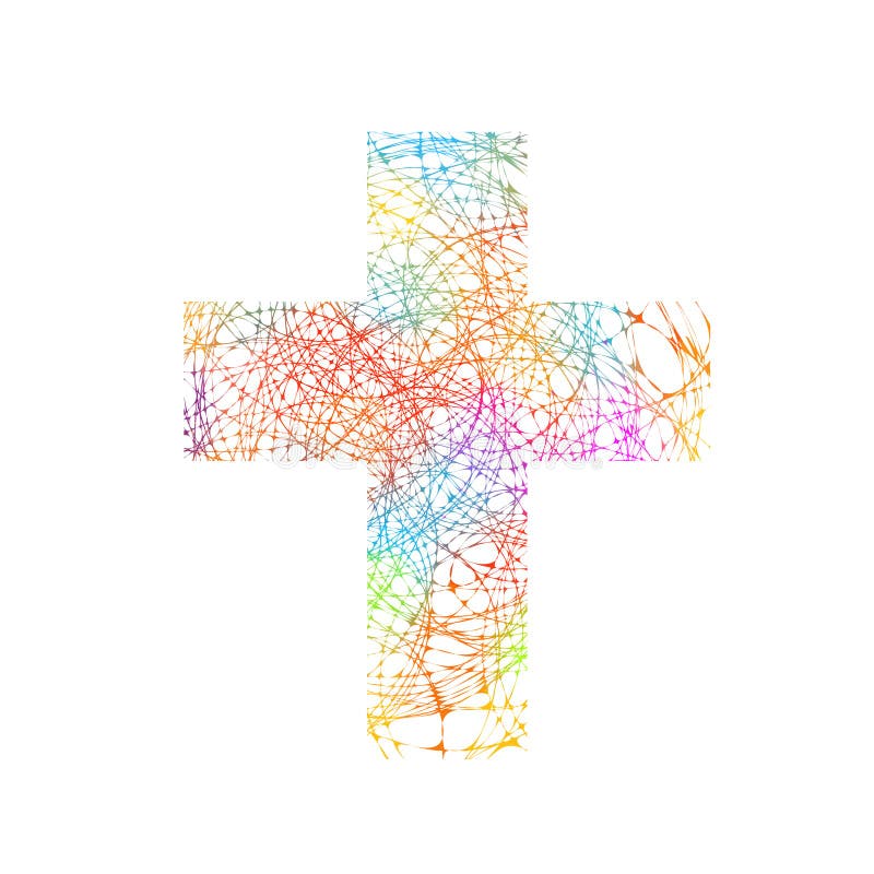 Multicolored Religious Cross. Happy Easter. Vector Illustration Stock ...