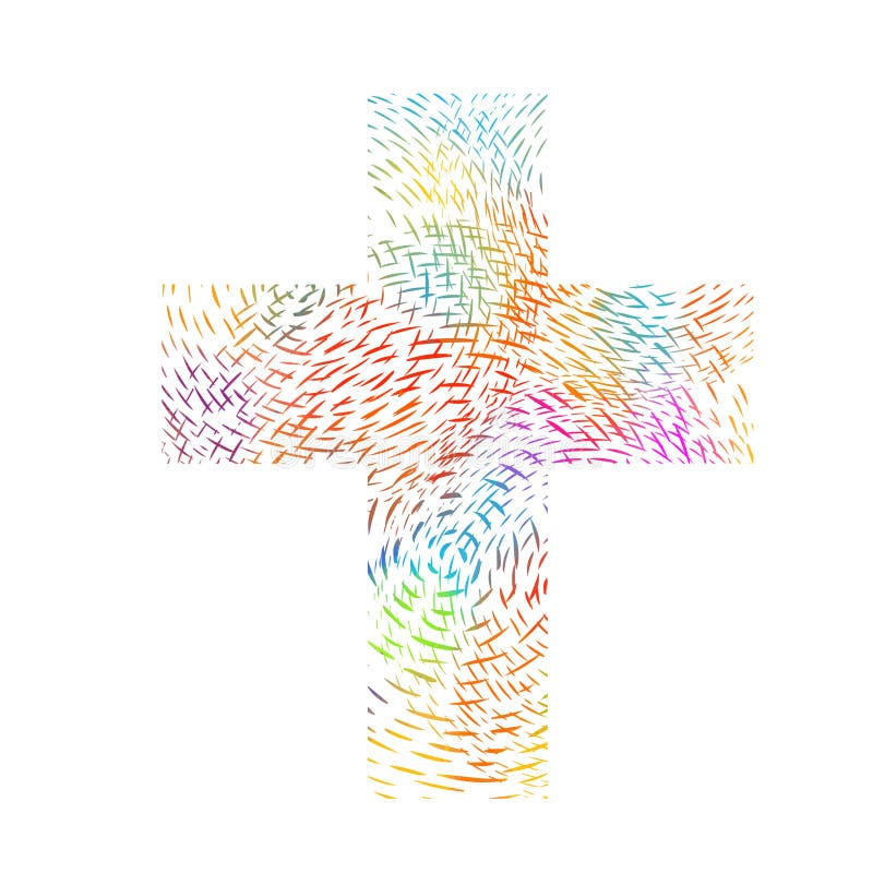 Multicolored Religious Cross. Happy Easter. Vector Illustration Stock ...