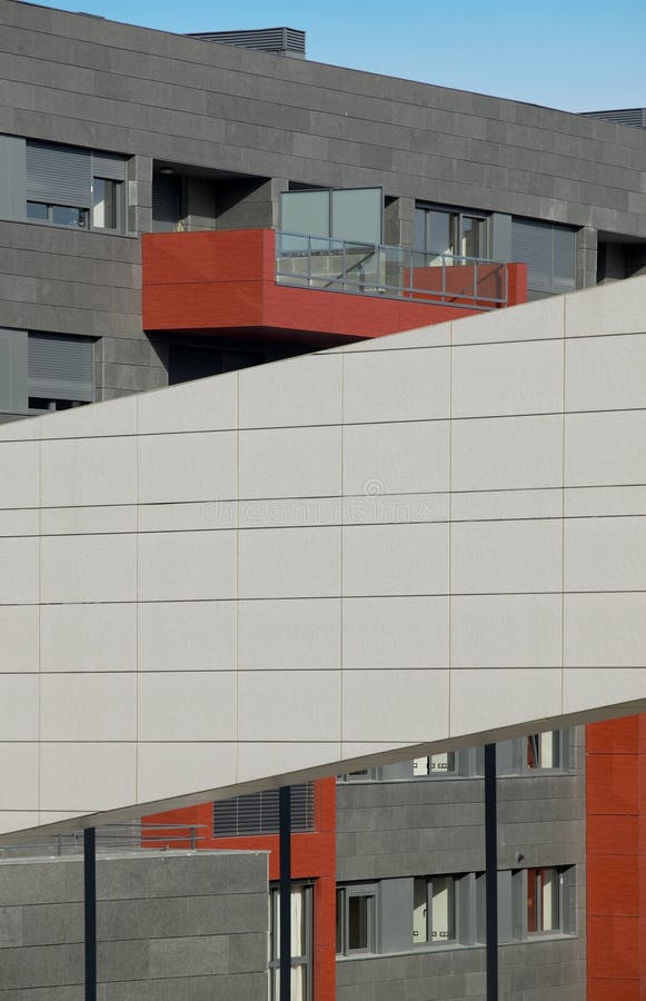 Multicolored Residential Building Facade with Ceramic Structure Stock ...