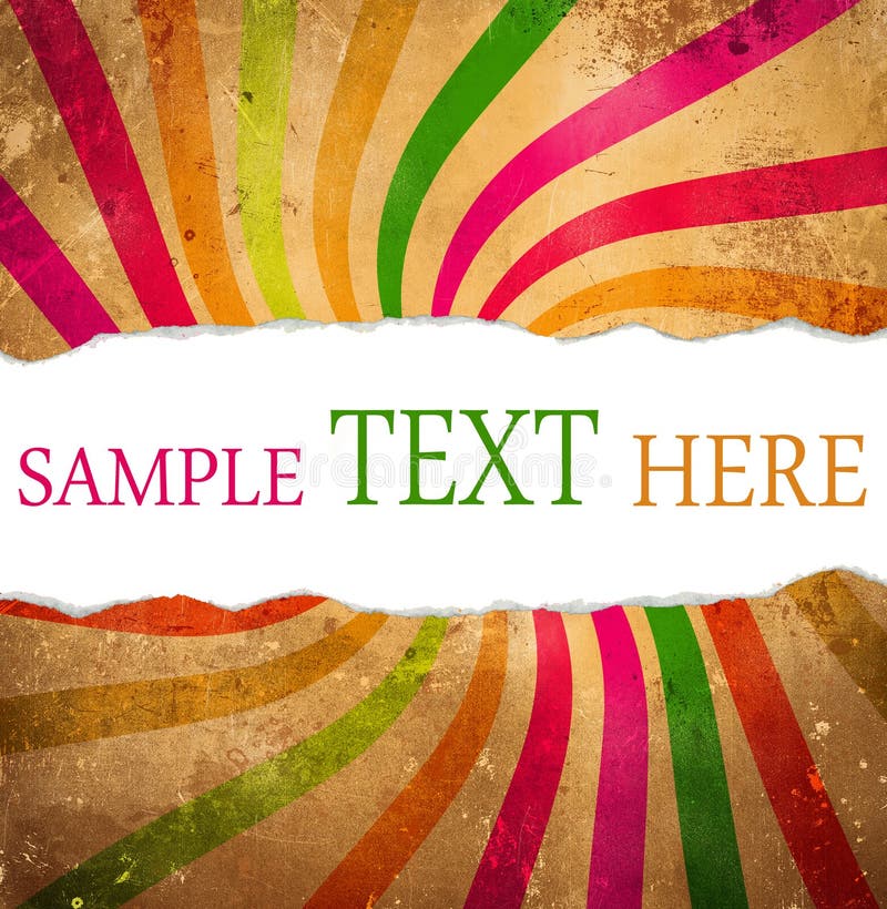 Multicolored Retro Background with Teared Corner for Your Text Space ...