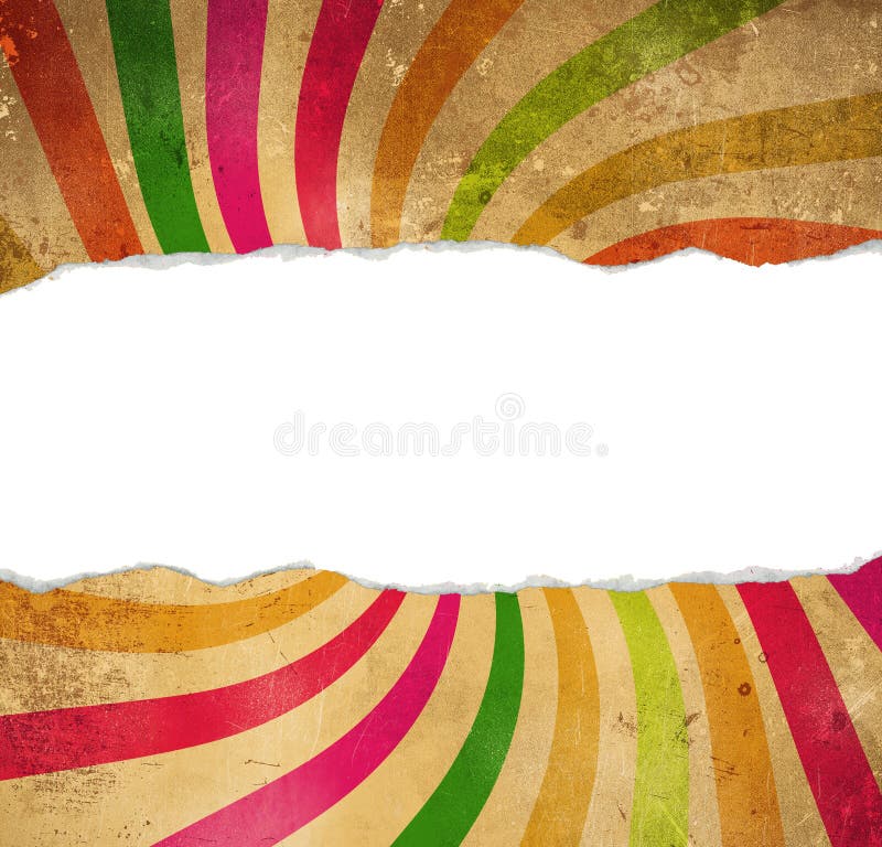 Multicolored Retro Background with Teared Corner for Your Text Space ...