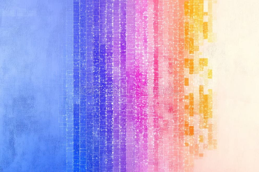 Multicolored Retro VHS Glitch Background with Soft Grainy Texture and ...