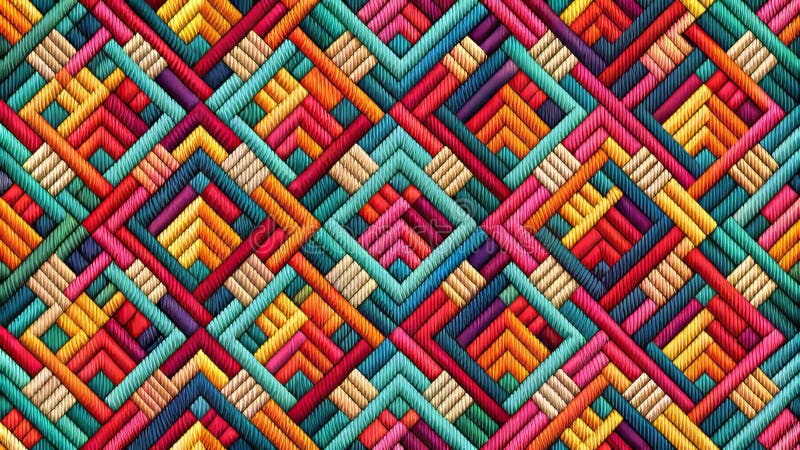 Multicolored Retro Woven Pattern a Seamless Design Inspired by Ethnic ...