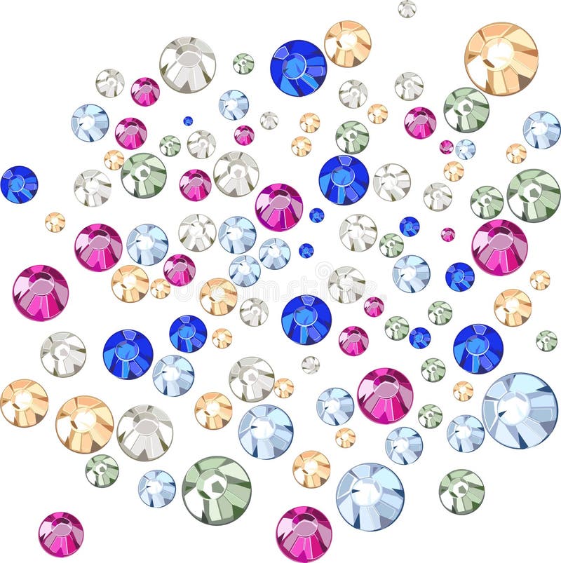 Multicolored rhinestones stock vector. Illustration of bijouterie ...