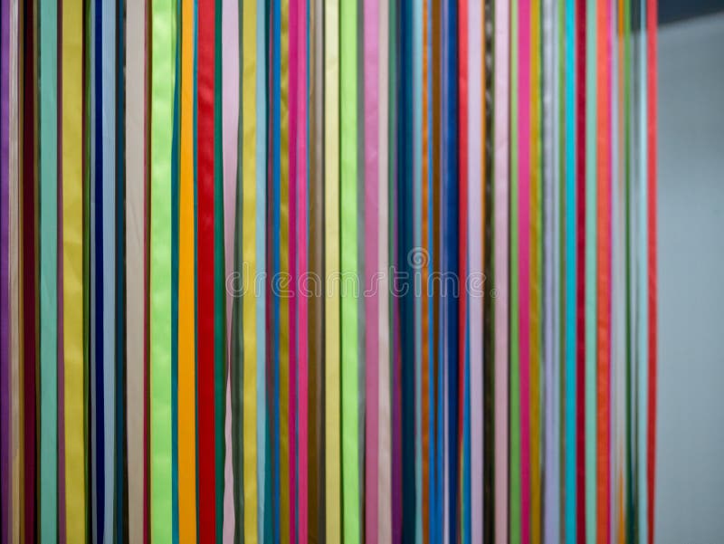 Multicolored Ribbons Hanging from Ceiling Stock Photo - Image of ...