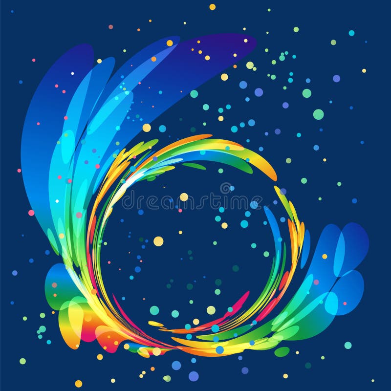 Multicolored Round Abstract Element on Dark Background Stock Vector ...