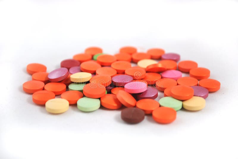 Multicolored round tablets stock image. Image of backgroud - 112383259