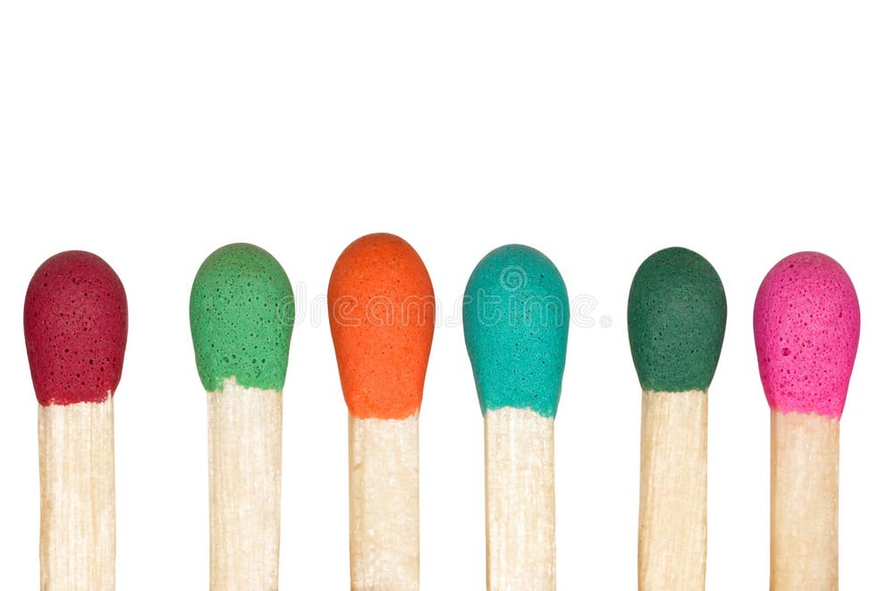 Multicolored Row of Matches Stock Image - Image of idea, tiny: 5523255
