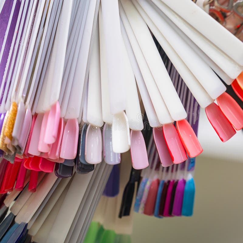 Multicolored Samples of Nail Tips for Nail Design Stock Image - Image ...