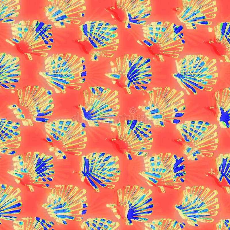 Multicolored Scallop Shell Background Stock Illustration - Illustration ...