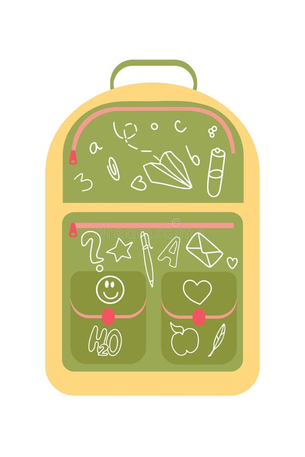 Multicolored School Backpack. Vector Illustration in a Flat Style with ...