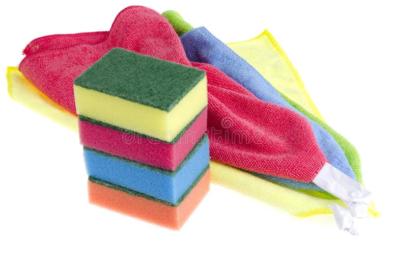 Multicolored Scouring Sponges, Cleaning Cloths Stock Image - Image of ...