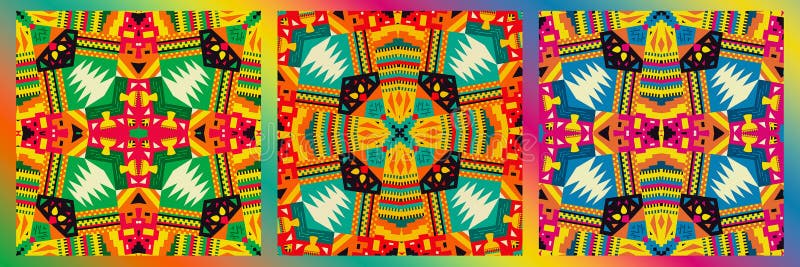 Multicolored and Seamless African Pattern. Gradient of Colors Stock ...