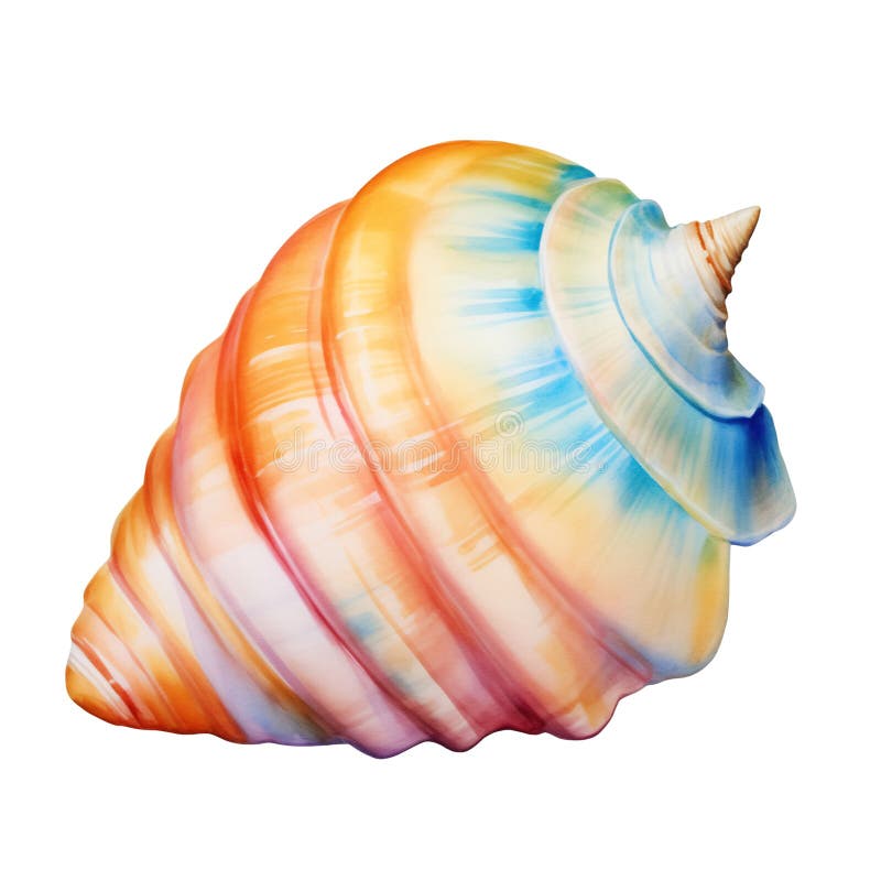Multicolored Seashell with Smooth Gradient Tones and Spiral Pattern ...