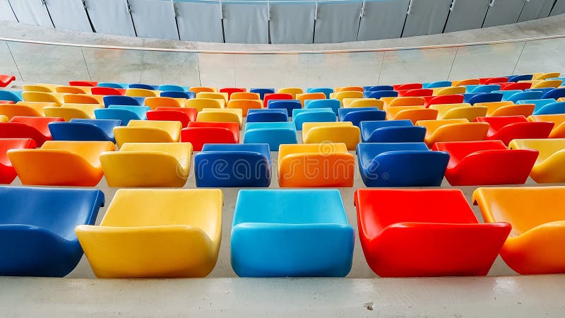 Multicolored Seats , Multicolored Seats, Colorful Seating Stock Photo ...