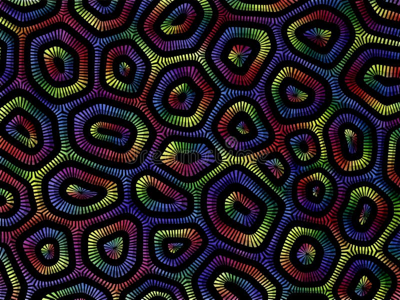 Multicolored Segmented Line Pattern Stock Illustration - Illustration ...