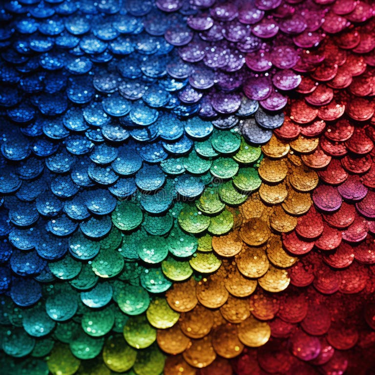 Rainbow Sequin Texture with Glittering Scales Stock Illustration ...