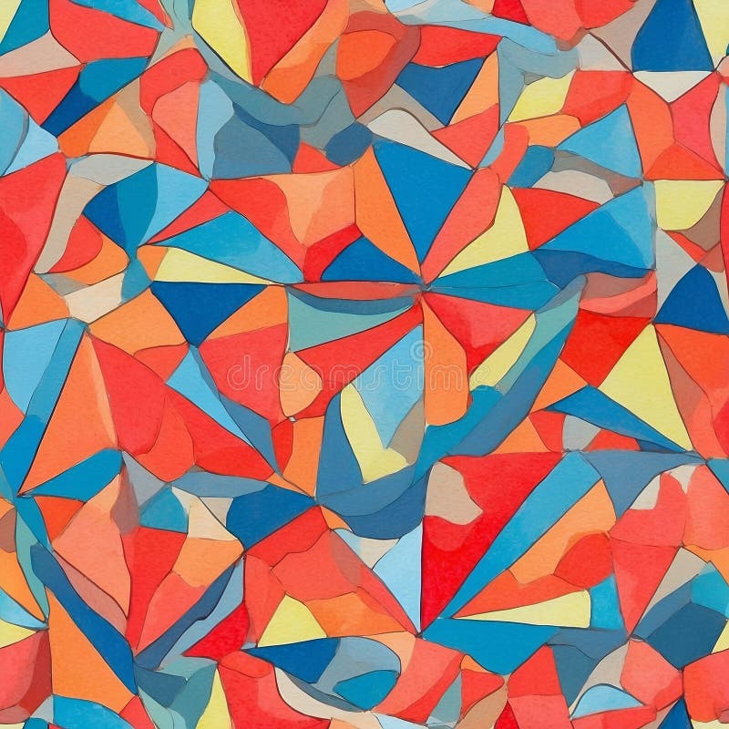Multicolored Shapes Painting for Seamless Pattern. Generative AI. Stock ...