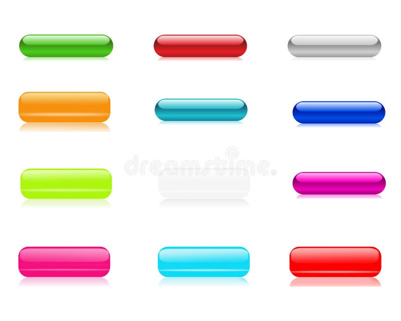 Shine Buttons Set stock vector. Illustration of glossy - 19041323