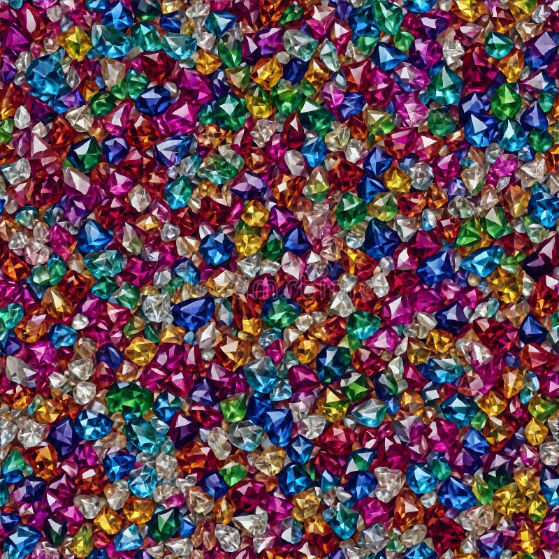 Multicolored Small Gems Seamless Pattern Stock Illustration ...