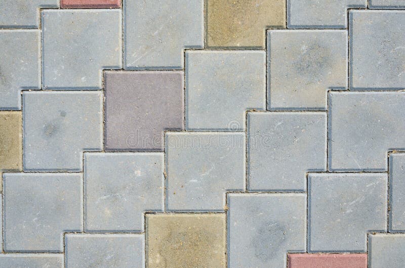 Multicolored Sidewalk Tile Texture. Stock Image - Image of background ...